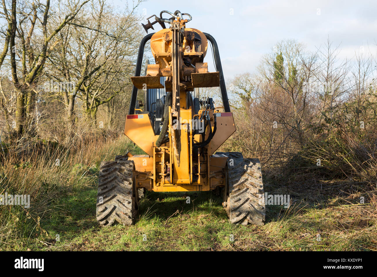 Case 960 Turbo cable laying trencher machine with spool of fibre-optic ...