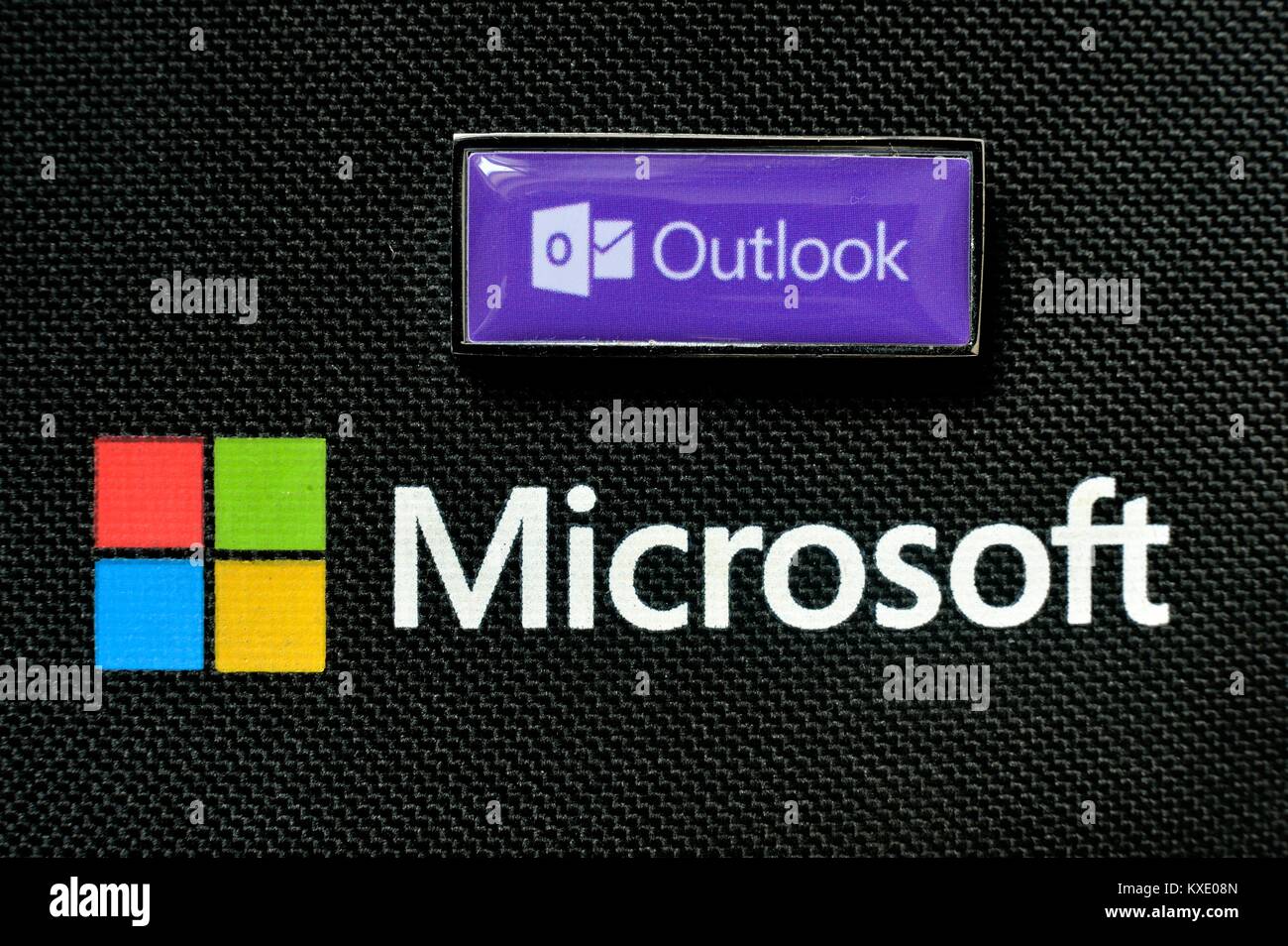 Outlook and Microsoft Logos Stock Photo - Alamy