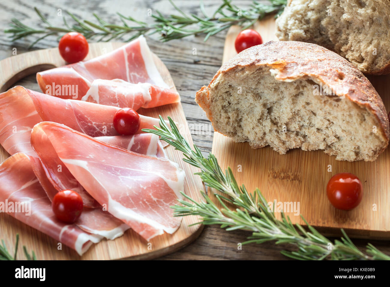 Slices of jamon o Stock Photo - Alamy