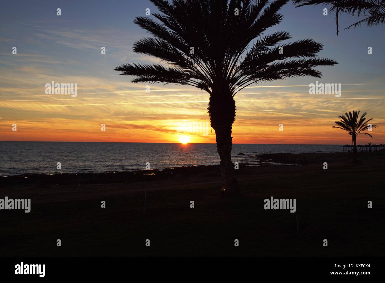 Sunset, Paphos, Cyprus Stock Photo - Alamy