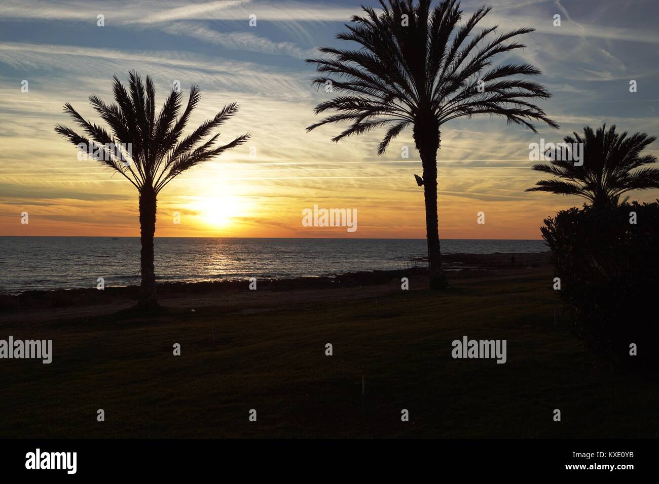 Sunset, Paphos, Cyprus Stock Photo - Alamy