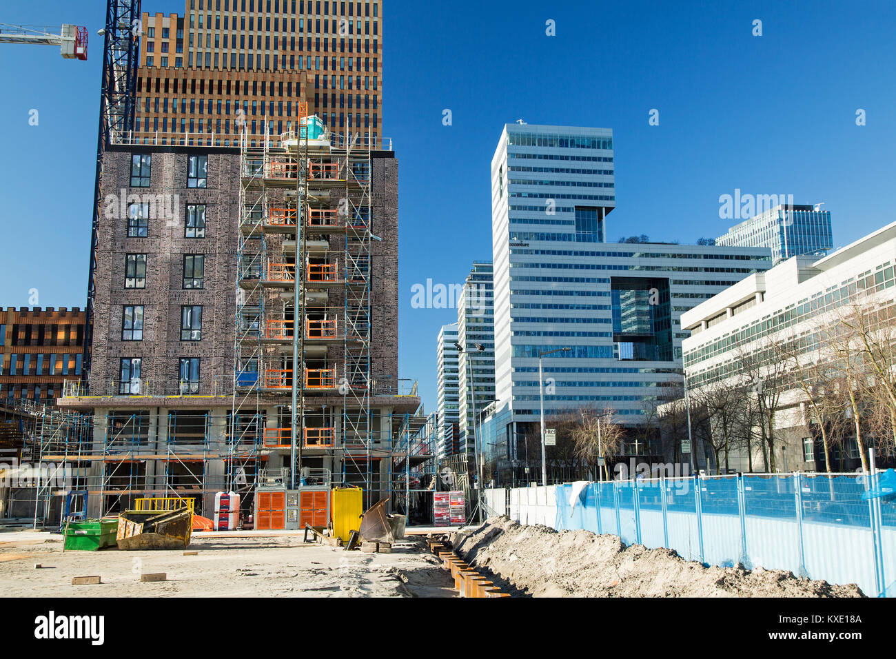 complex of Amsterdam Zuidas development office buildings Stock Photo ...