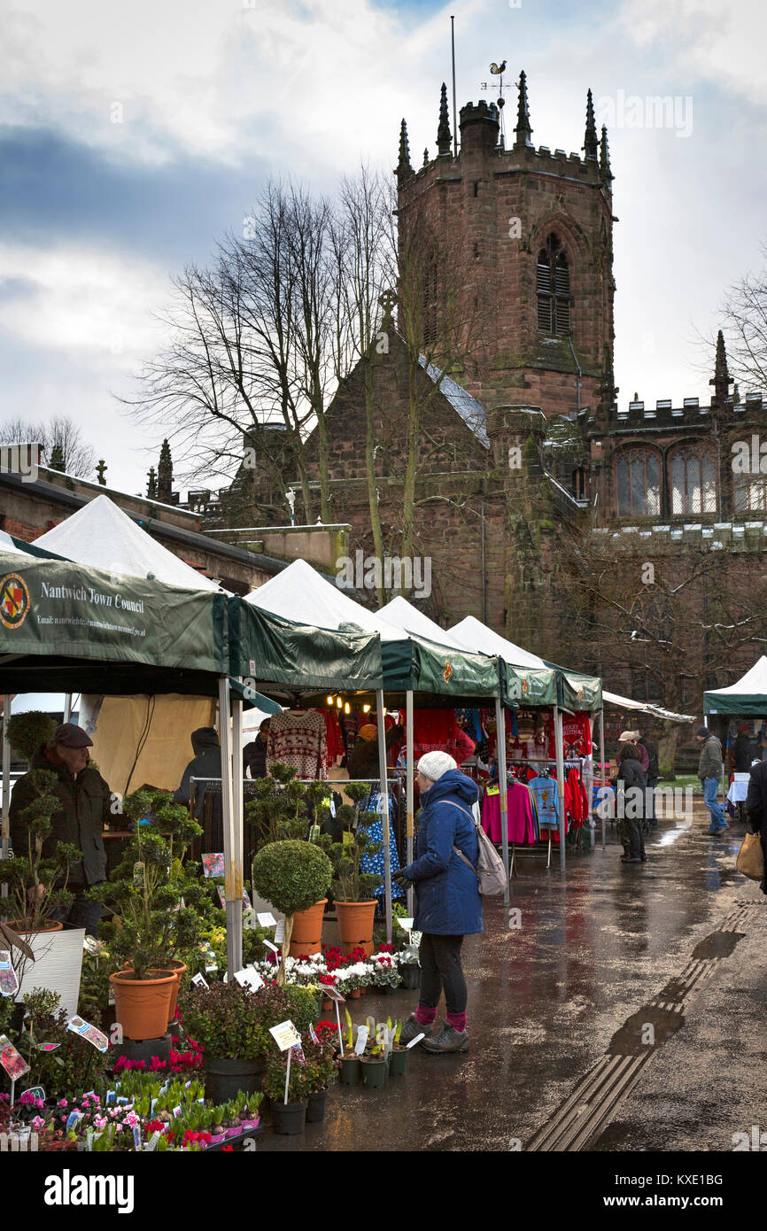 UK, England, Cheshire, Nantwich, Church Yardside, Saturday Open Air ...