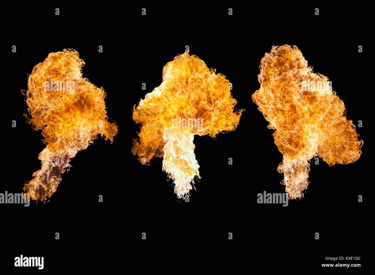 Fire explosion, isolated on black background Stock Photo - Alamy