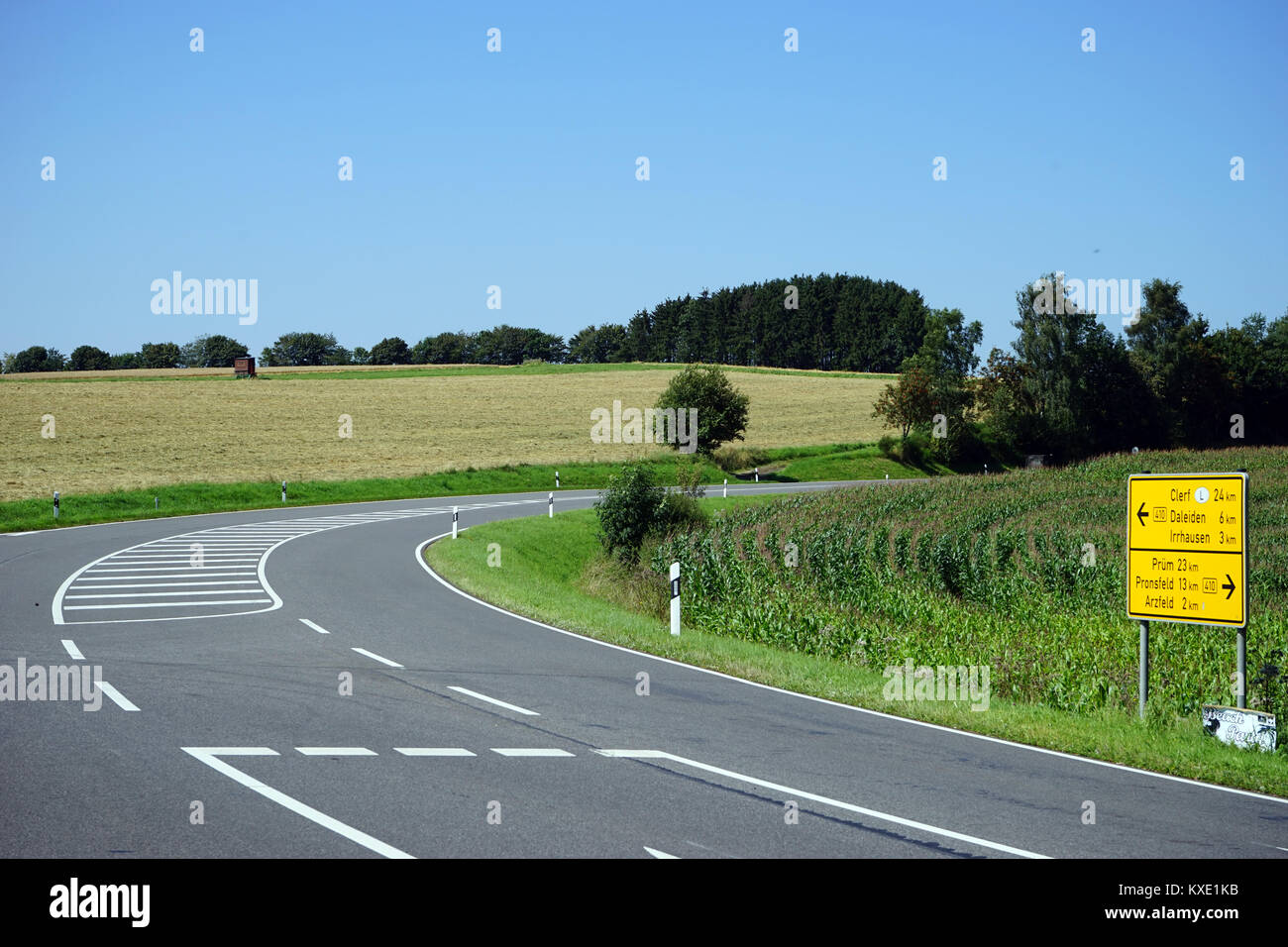 Wide asphalt road in Germany Stock Photo - Alamy