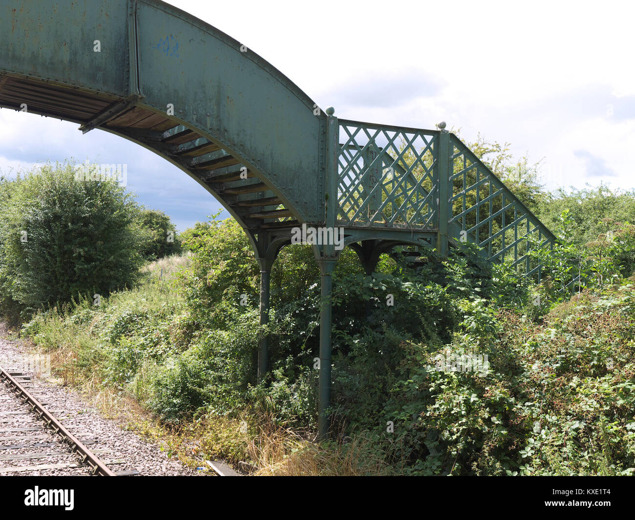 Iron footbridge on the preserved Great central Railway North at ...