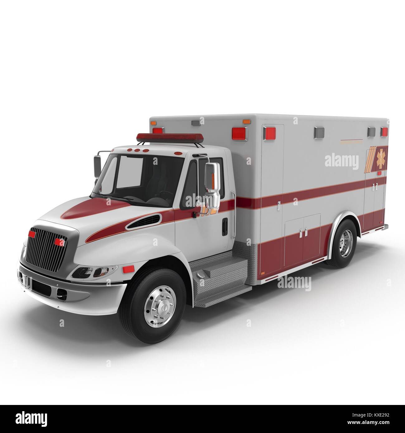 Emergency ambulance car isolated on white Background. 3D Illustration ...