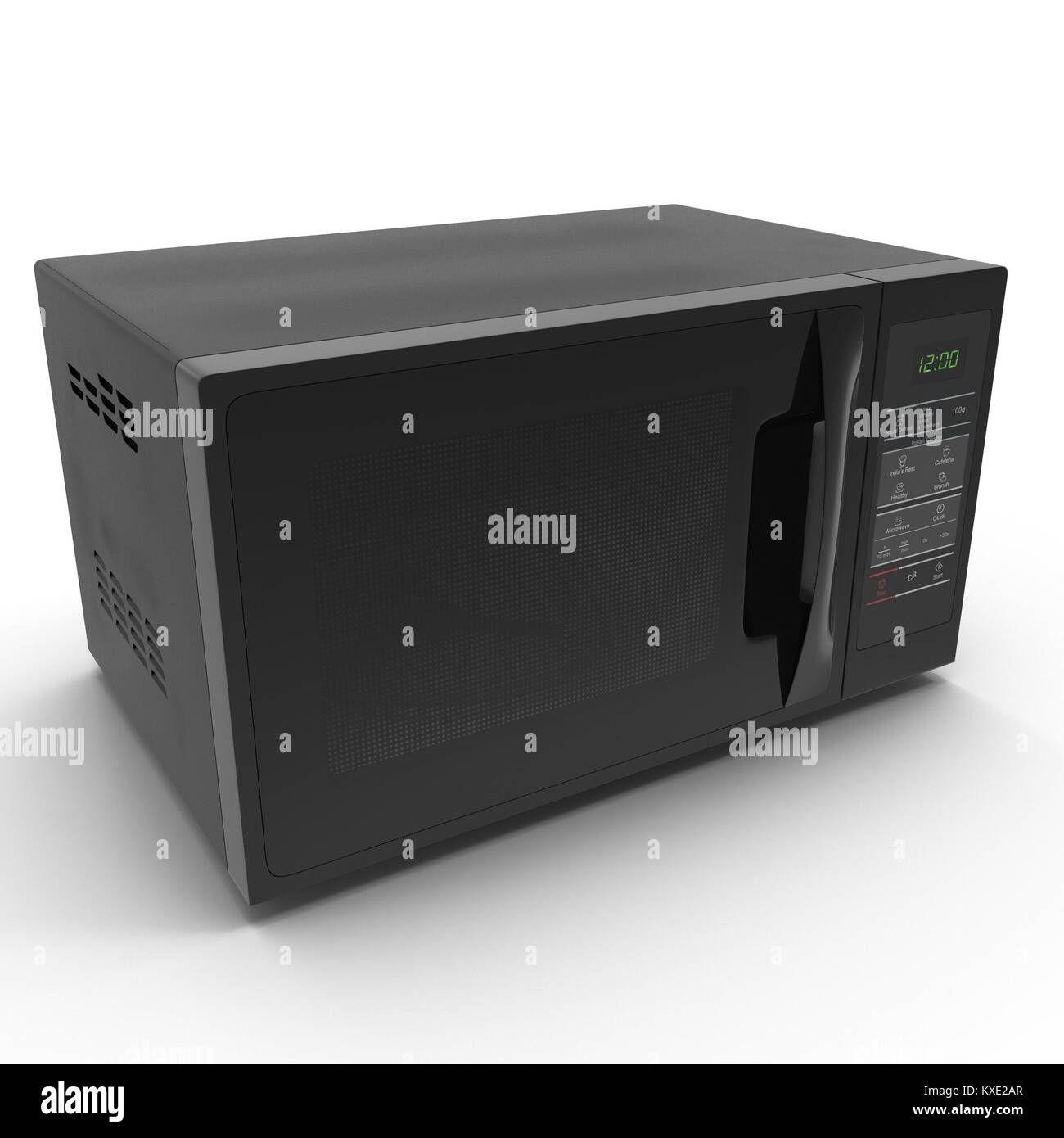 Black microwave oven on a white. 3D illustration Stock Photo - Alamy