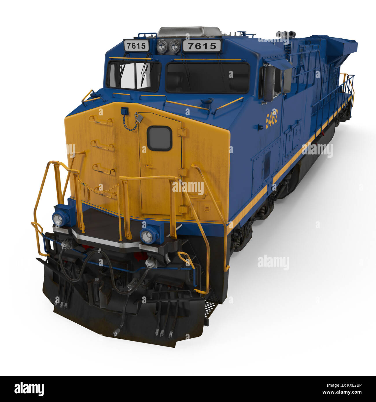 Modern locomotive isolated on white. 3D illustration Stock Photo - Alamy