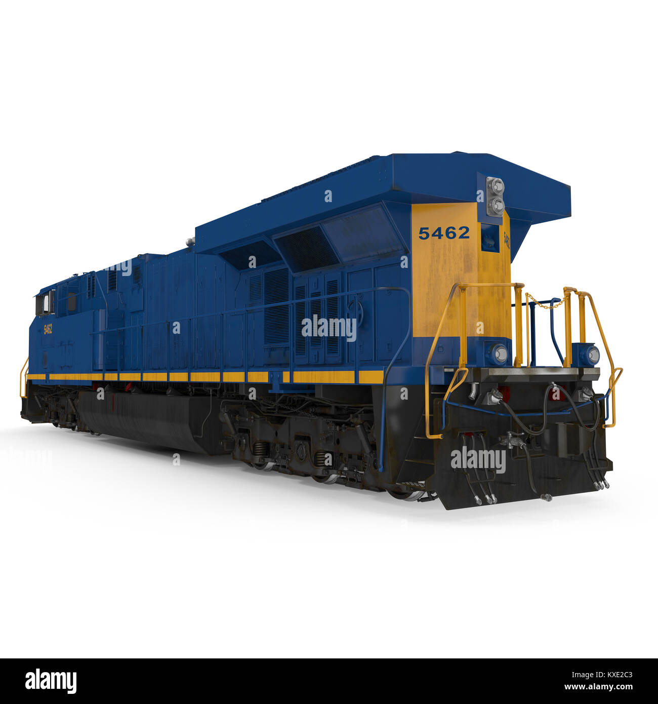 Diesel Locomotive on white. 3D illustration Stock Photo - Alamy