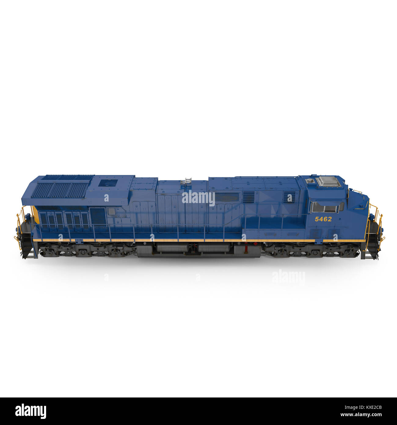 Modern locomotive isolated on white. Side view. 3D illustration Stock ...