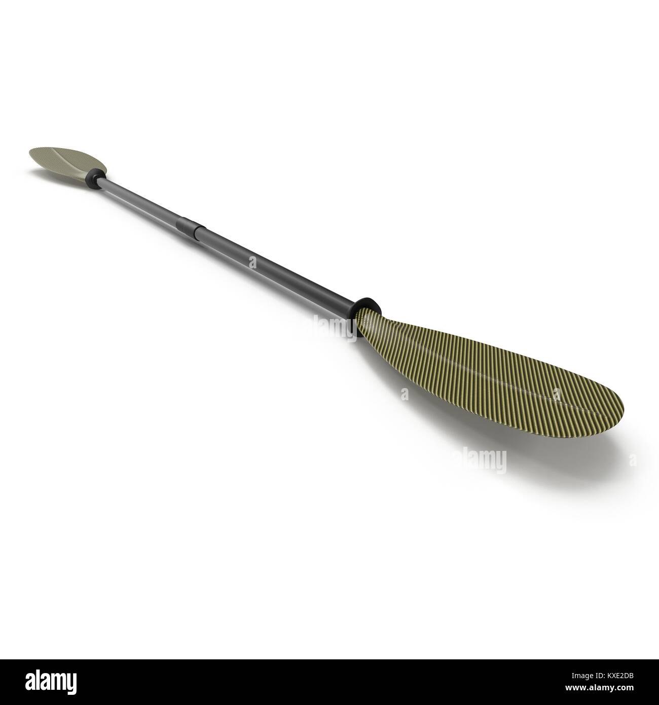 Green plastic kayak paddle isolated on white. 3D illustration Stock ...