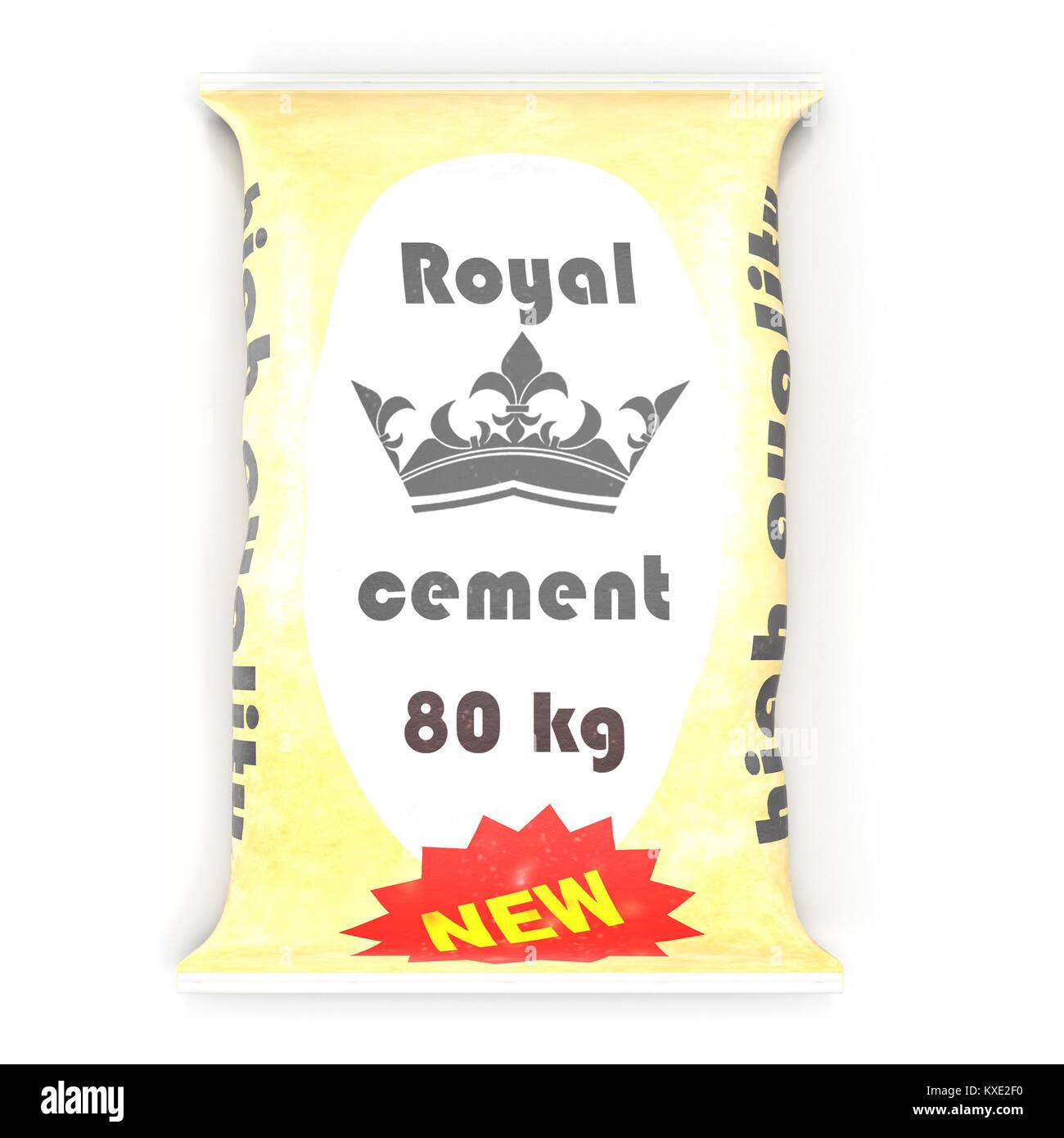 cement sack isolated on white. Top view. 3D illustration Stock Photo ...