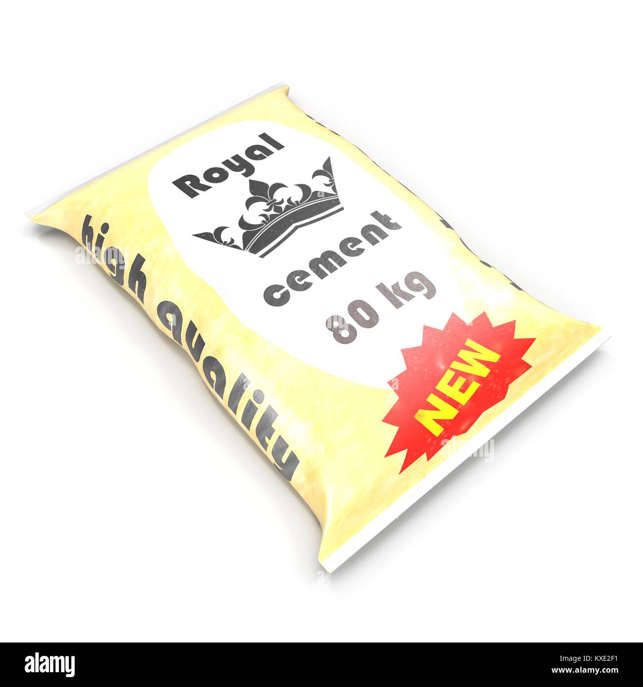 cement sack isolated on white. 3D illustration Stock Photo - Alamy
