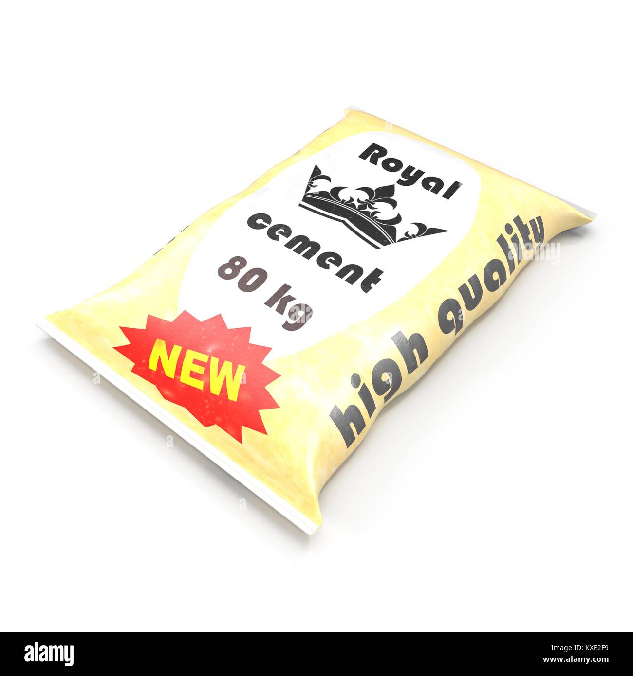 cement sack isolated on white. 3D illustration Stock Photo - Alamy