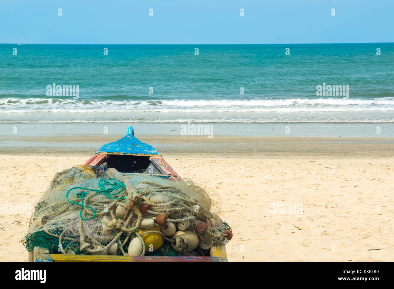 A boat on Kotu beach in The Gambia, West Africa Stock Photo - Alamy