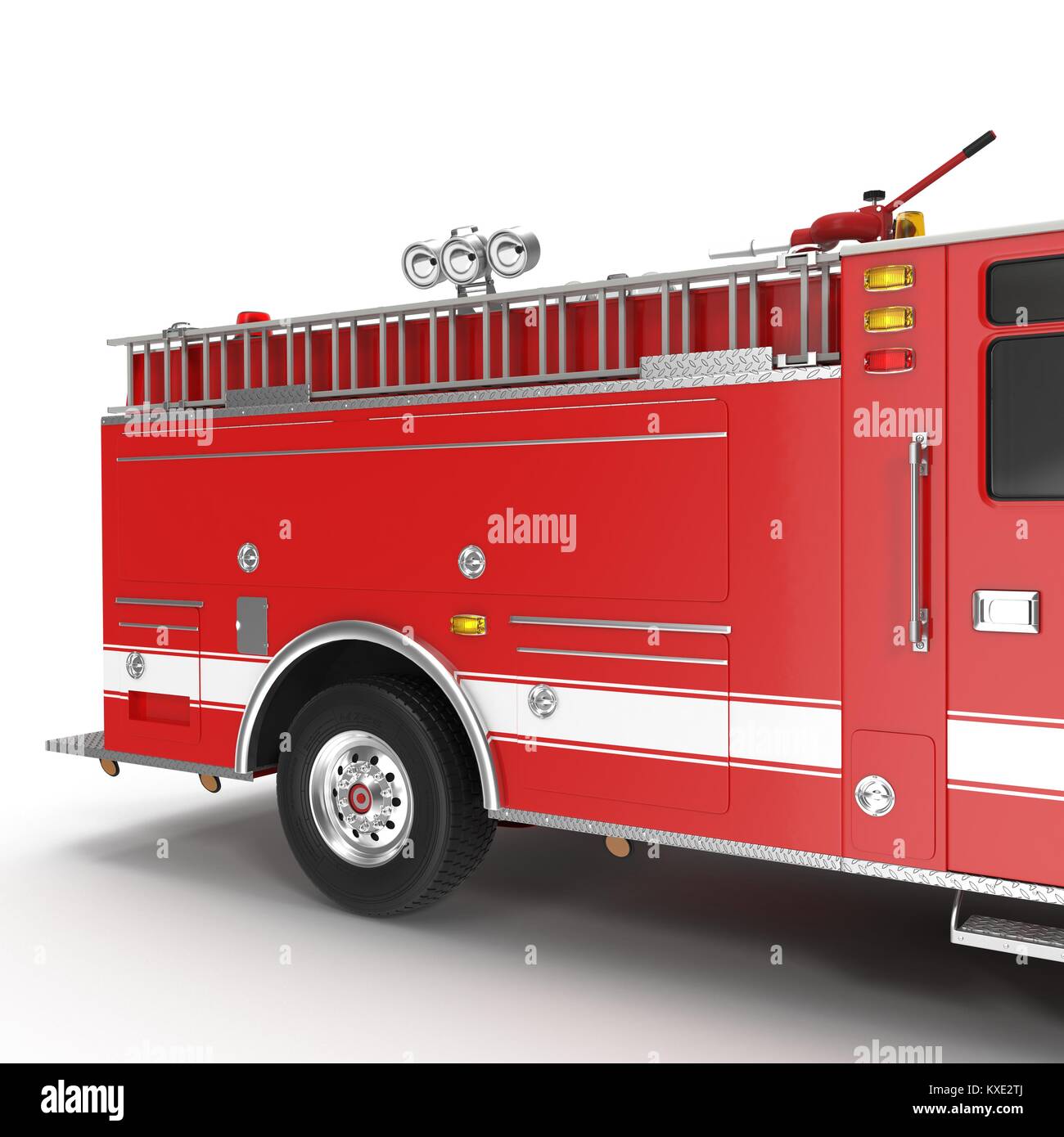 Fire Engine isolated on white. 3D illustration Stock Photo - Alamy