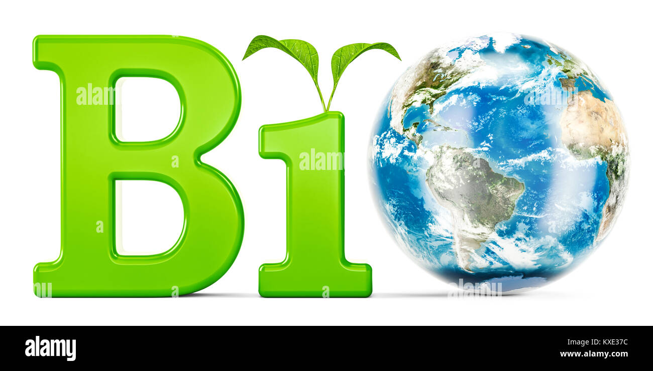 Bio concept with Earth Globe, 3D rendering isolated on white background ...