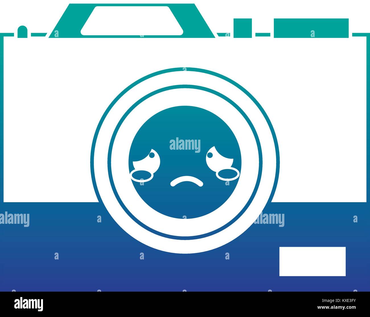 silhouette crying camera technology kawaii cartoon Stock Vector Image ...