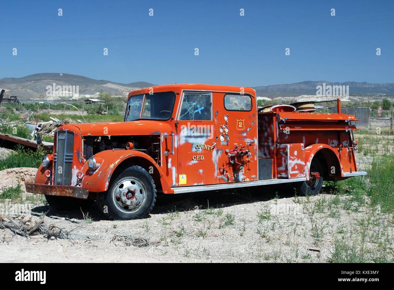 Old retired fire engine Stock Photo - Alamy