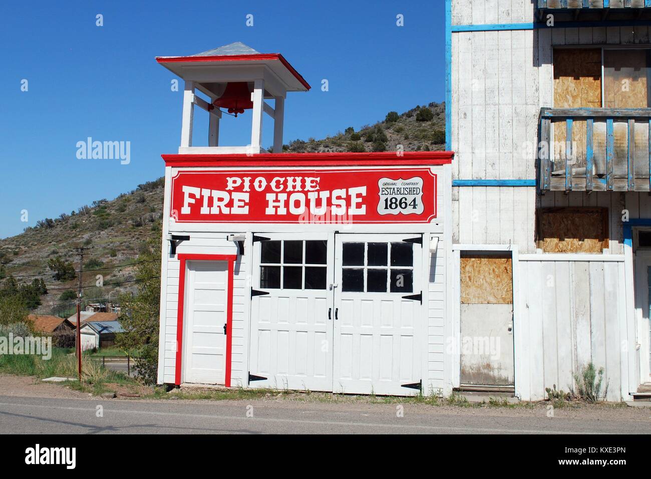 Pioche Nevada original firehouse Stock Photo - Alamy