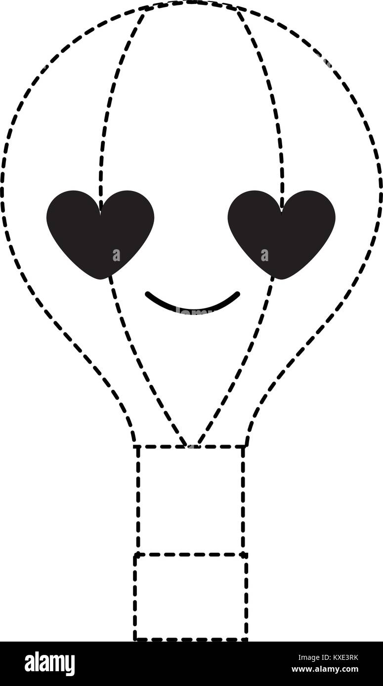 dotted shape air balloon in love kawaii cartoon Stock Vector Image ...
