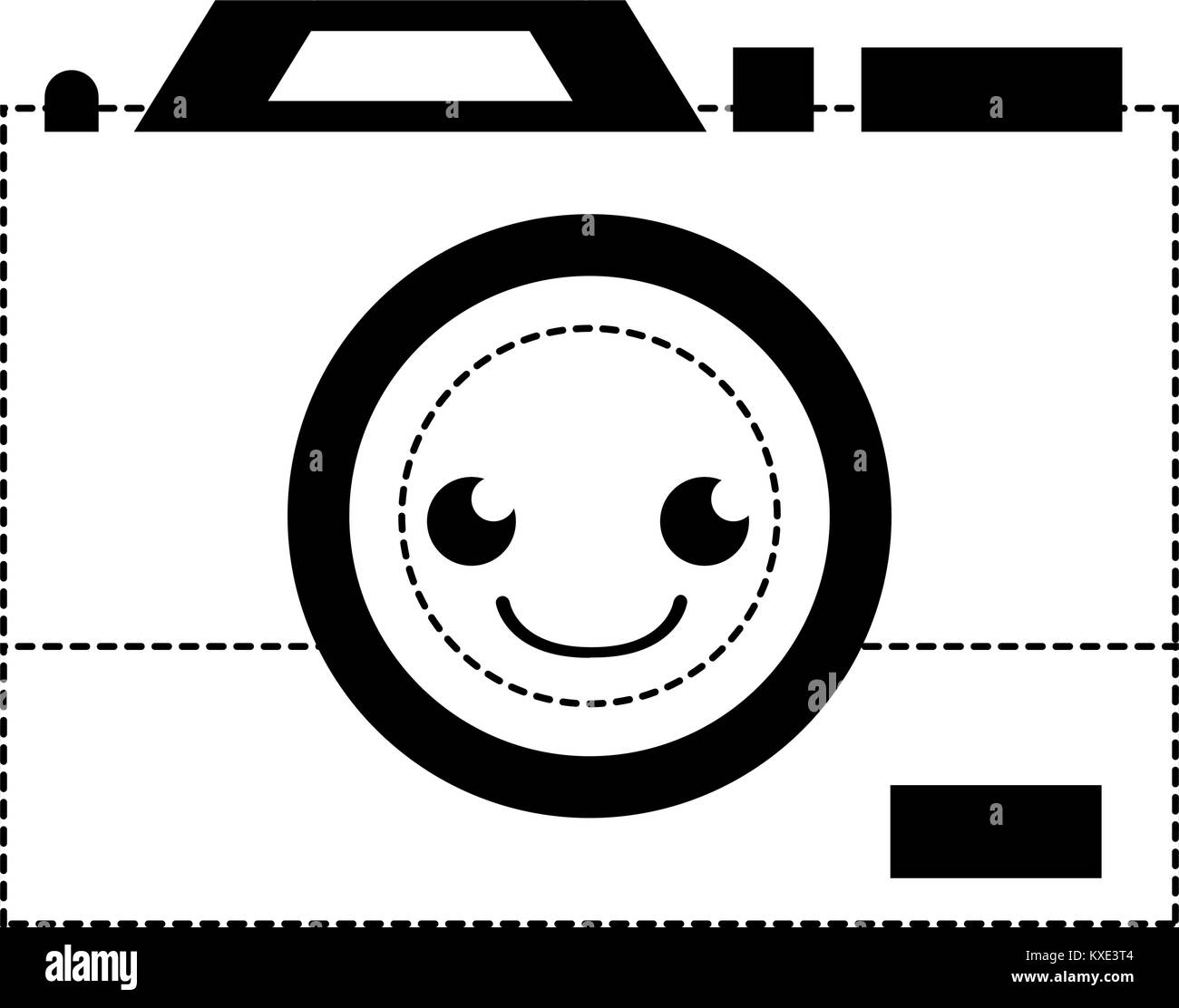 dotted shape happy camera technology kawaii cartoon Stock Vector Image ...