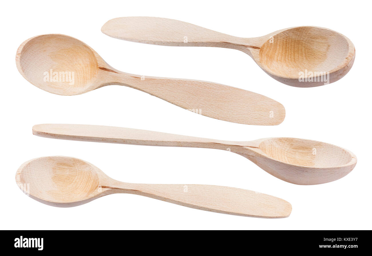 Wooden spoon isolated on white background with clipping path ...