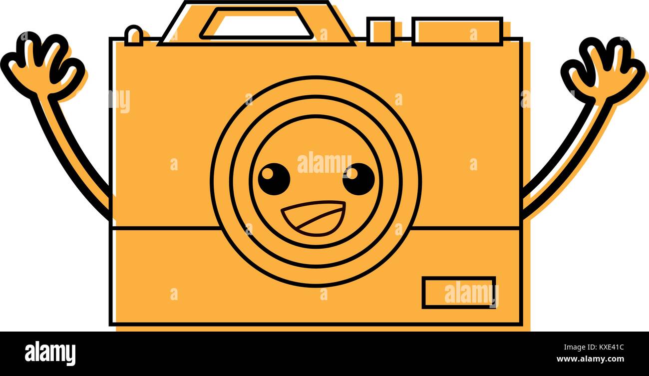 color happy camera technology kawaii with arms Stock Vector Image & Art ...