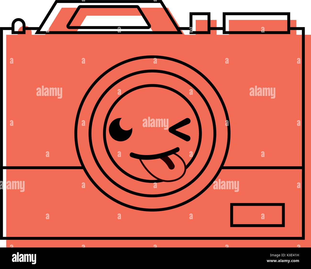 color funny camera technology kawaii cartoon Stock Vector Image & Art ...