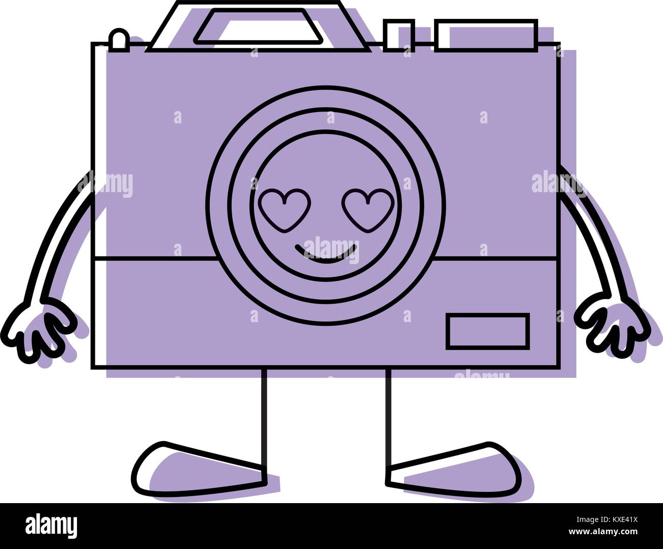 color camera technology in love kawaii with arms and legs Stock Vector ...