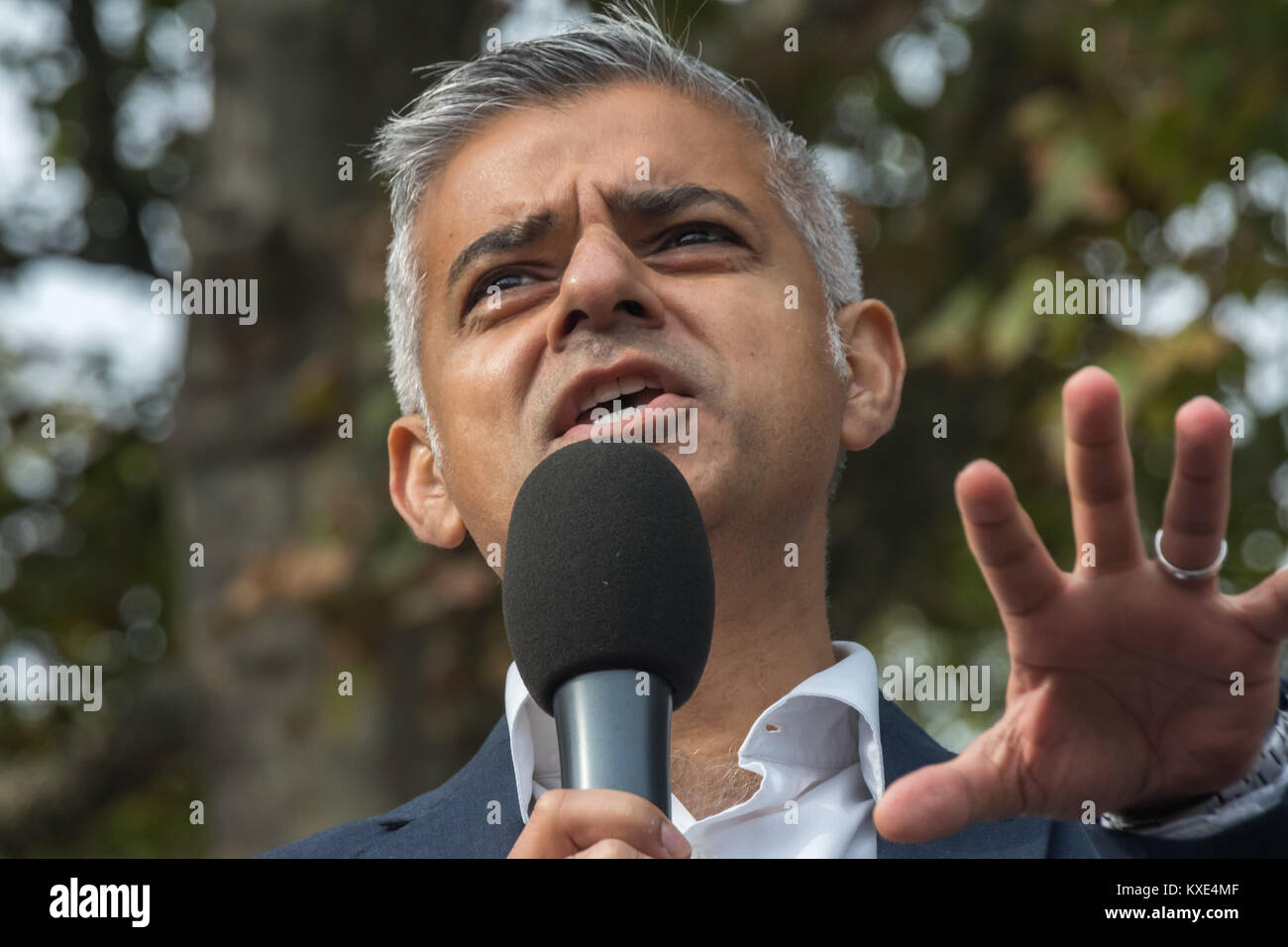 Sadiq Khan MP, Labour candidate for Mayor of London speaking in ...