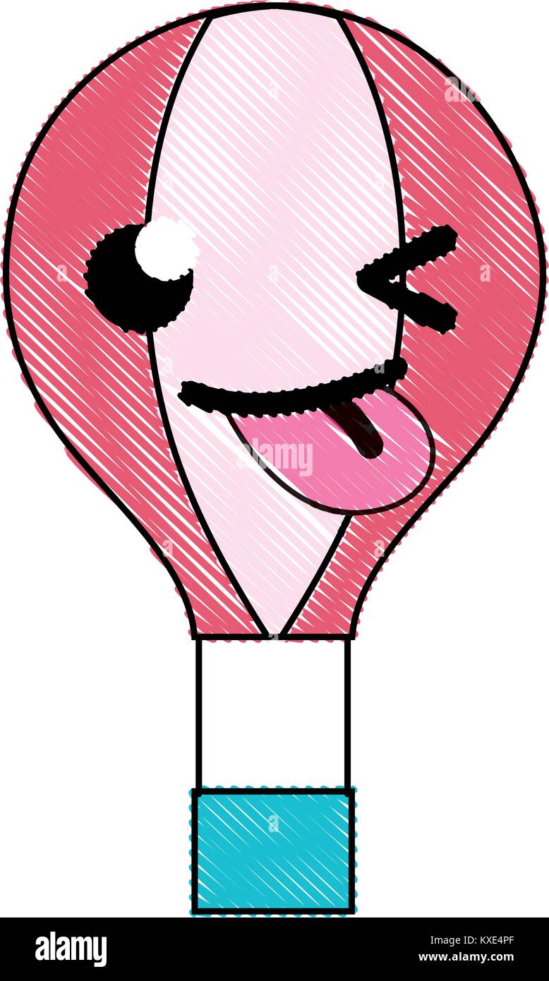 grated funny air balloon kawaii cartoon Stock Vector Image & Art - Alamy