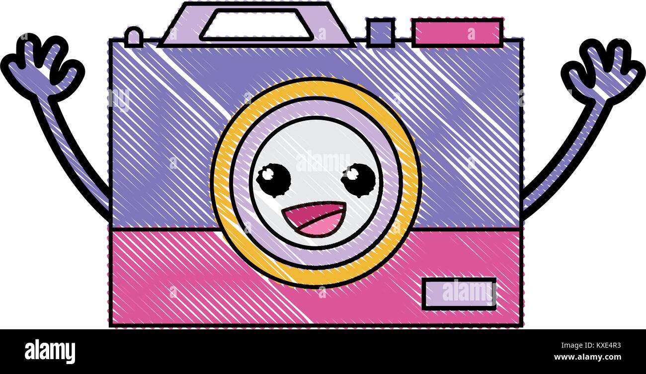 grated happy camera technology kawaii with arms Stock Vector Image ...