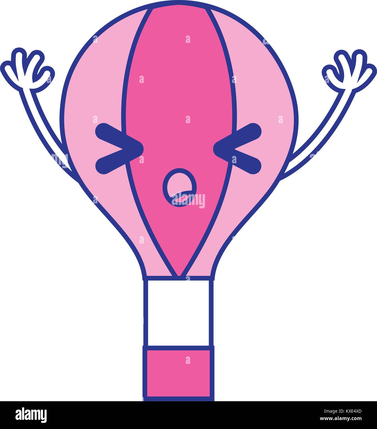 full color angry air balloon kawaii with arms Stock Vector Image & Art ...