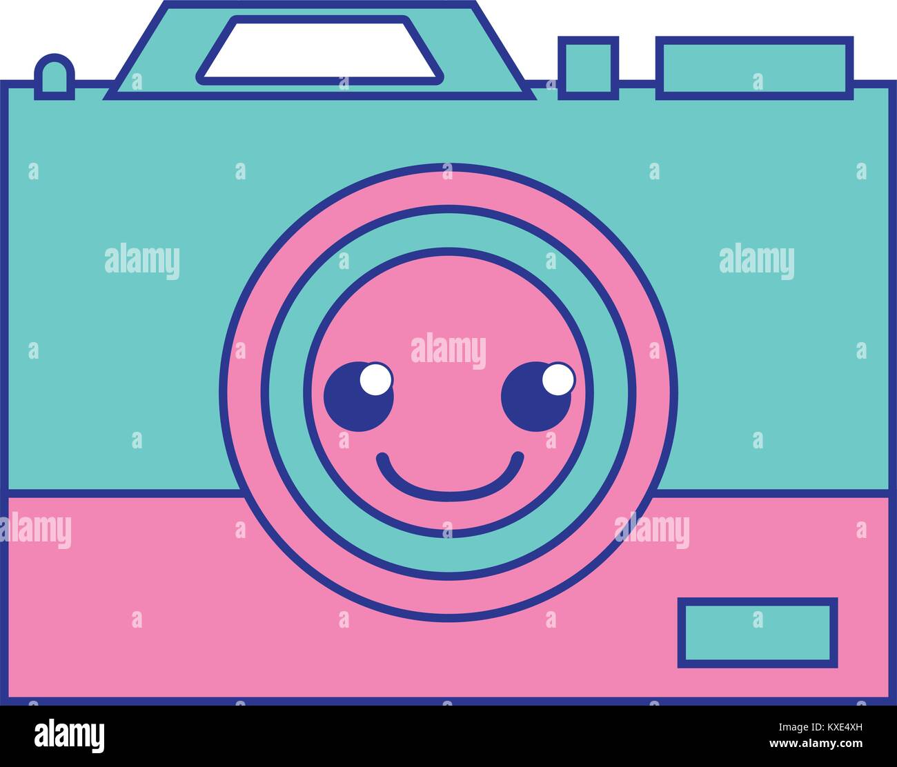 full color happy camera technology kawaii cartoon Stock Vector Image ...