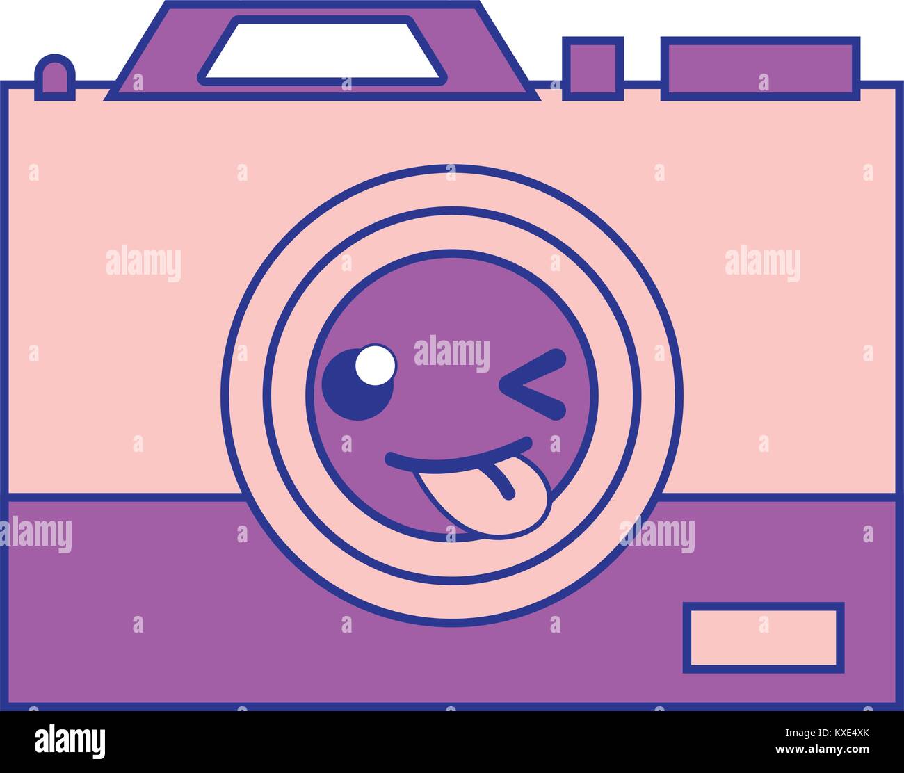 full color funny camera technology kawaii cartoon Stock Vector Image ...