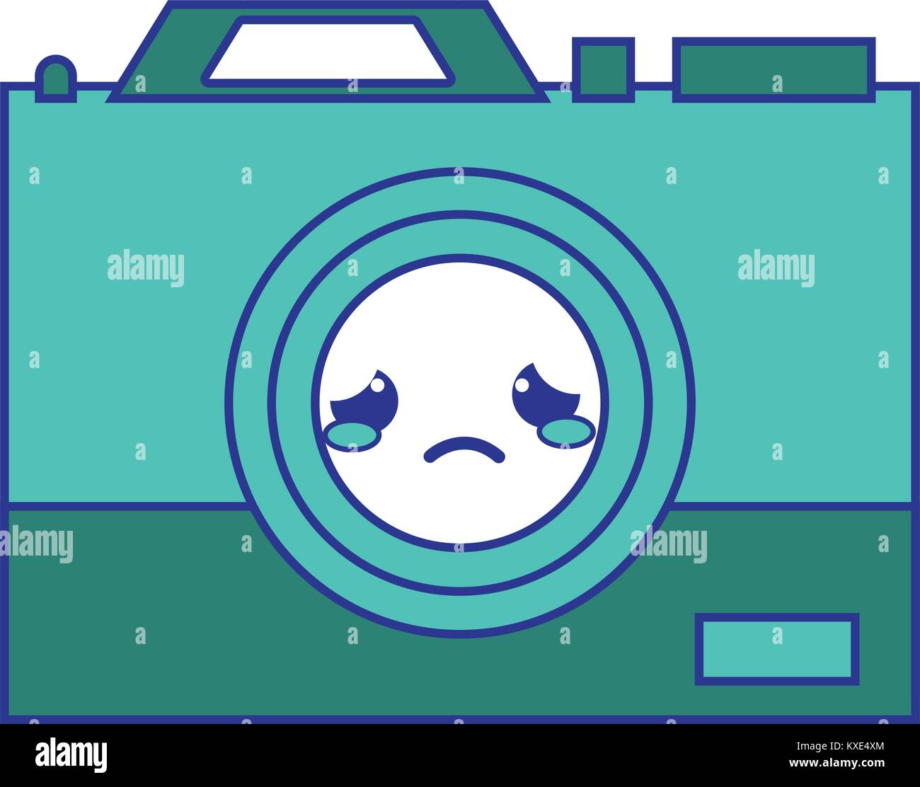 full color crying camera technology kawaii cartoon Stock Vector Image ...