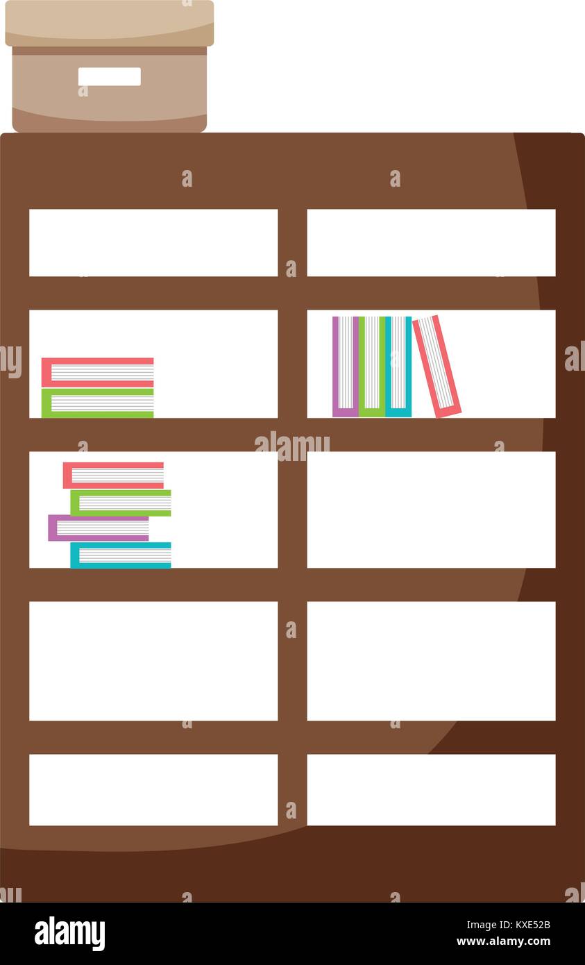 bookcase with books inside and box archive Stock Vector Image & Art - Alamy