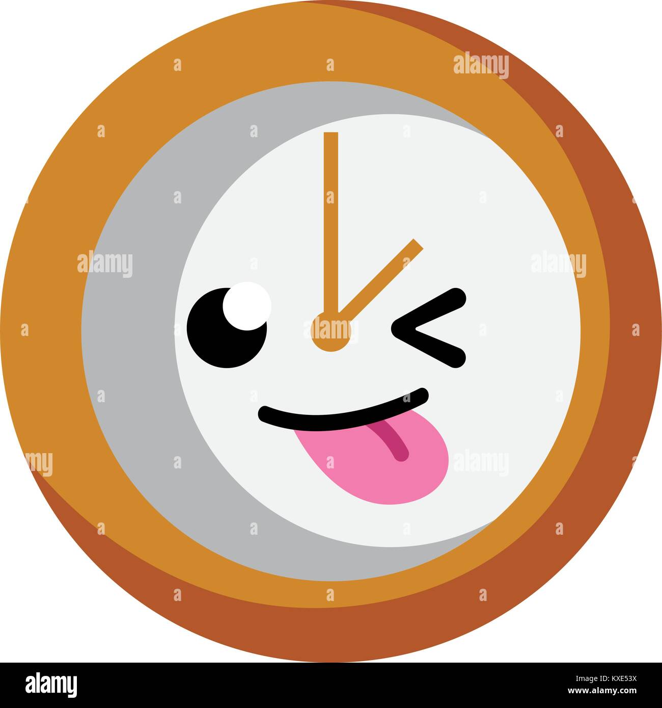 funny circle clock kawaii cartoon Stock Vector Image & Art - Alamy