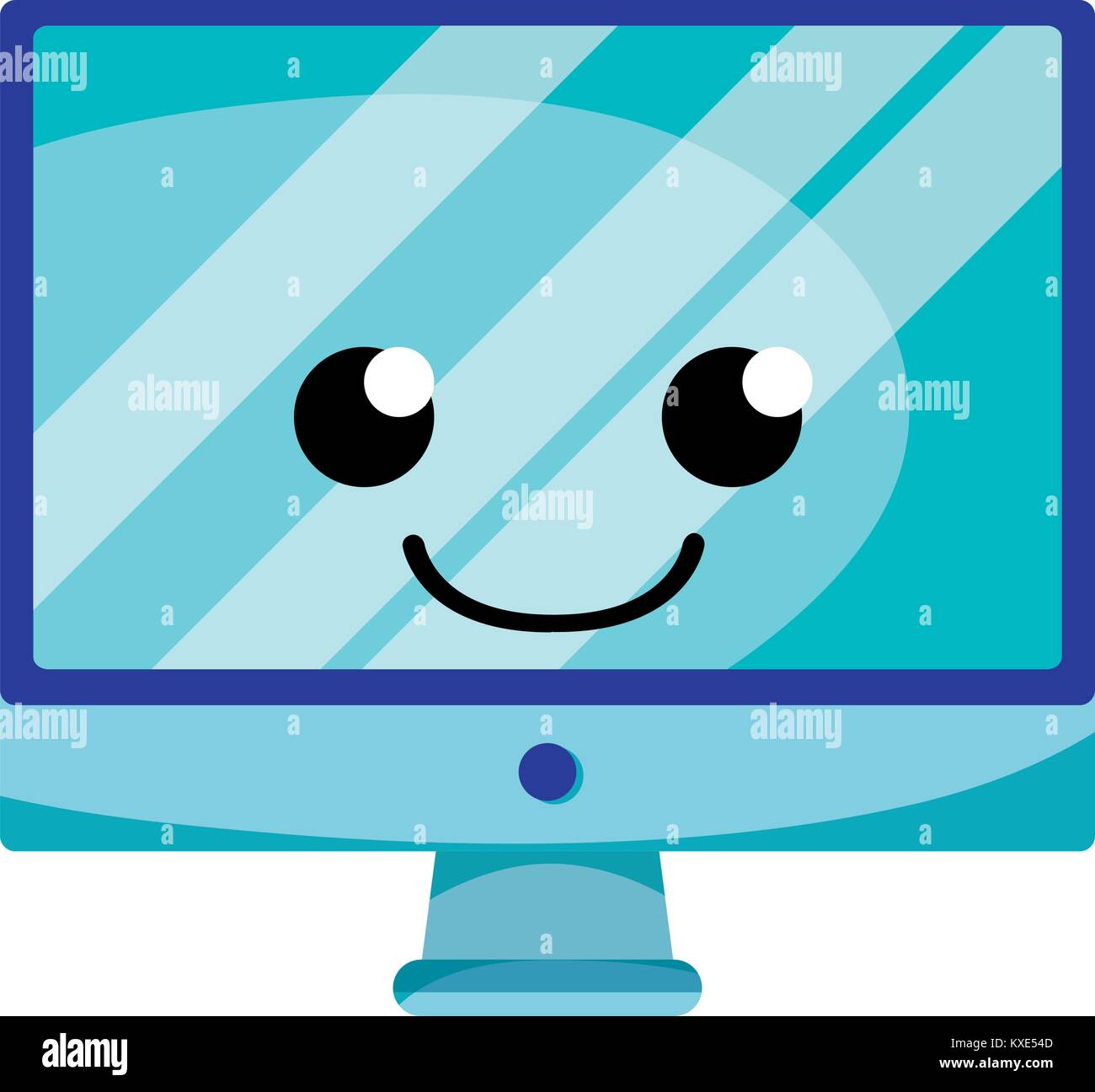 smile computer screen kawaii cartoon Stock Vector Image & Art - Alamy