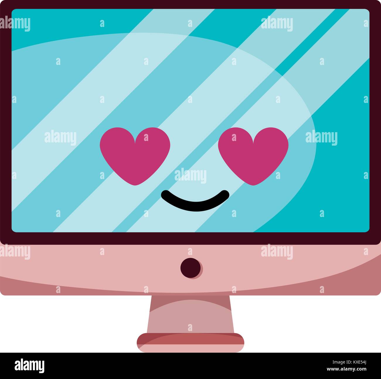 computer screen in love kawaii cartoon Stock Vector Image & Art - Alamy
