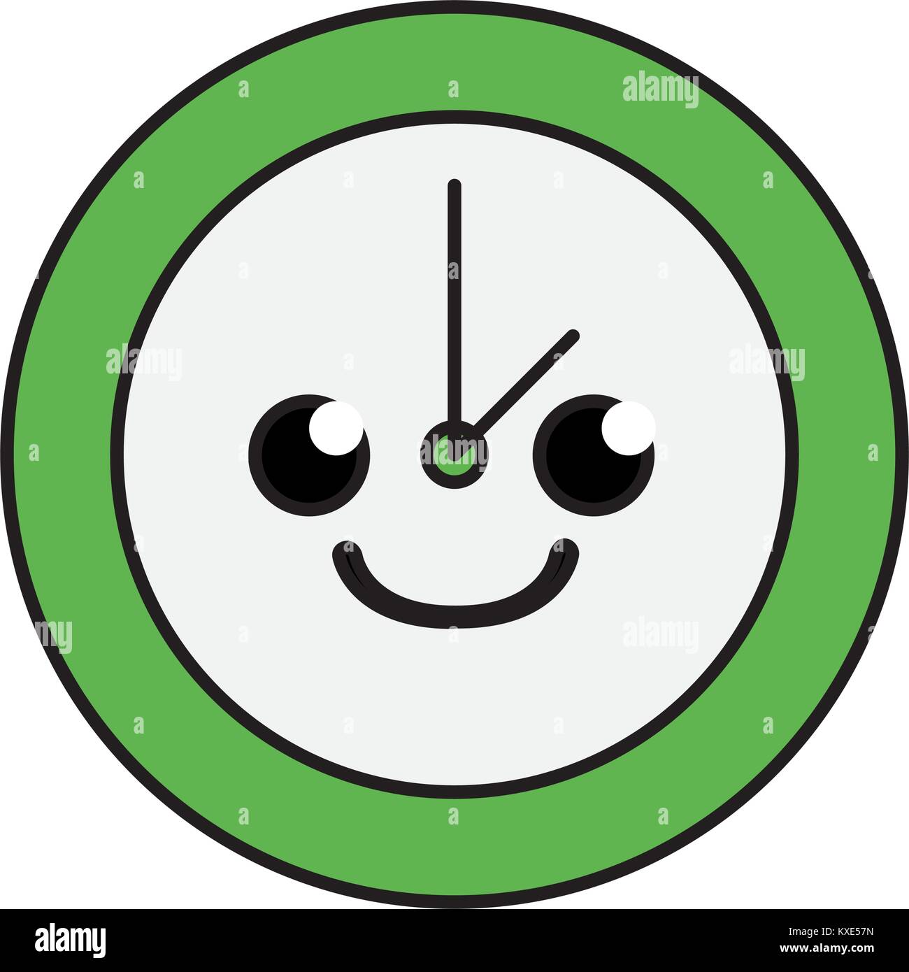 colorful smile circle clock kawaii cartoon Stock Vector Image & Art - Alamy
