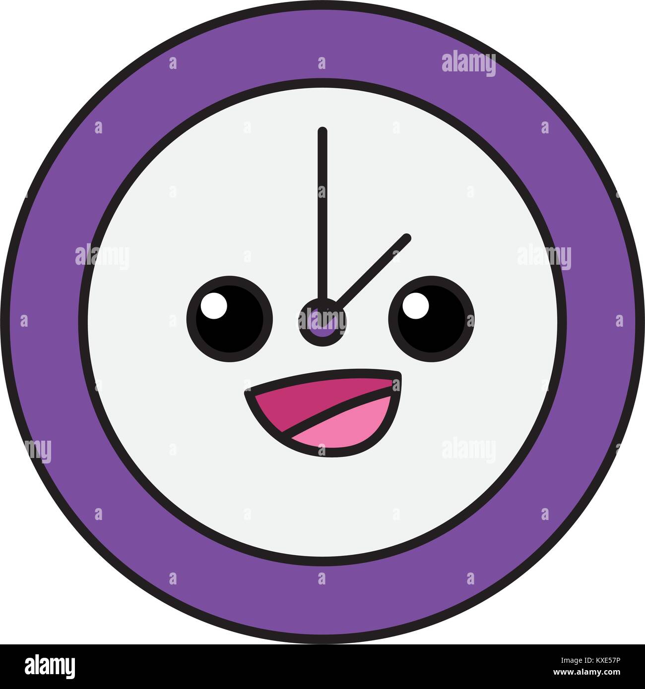 colorful happy circle clock kawaii cartoon Stock Vector Image & Art - Alamy