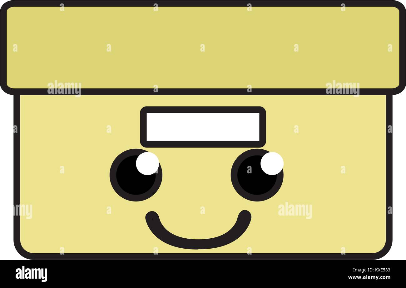 colorful smile box archive kawaii cartoon Stock Vector Image & Art - Alamy