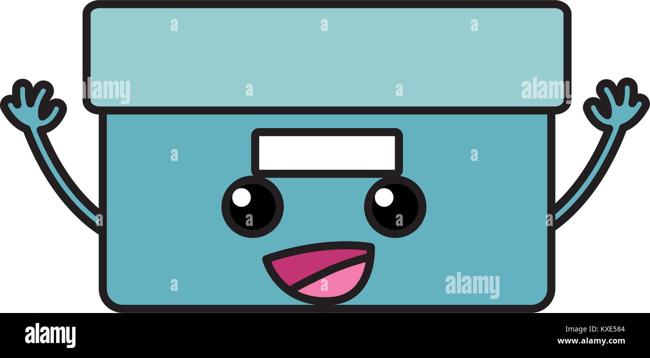 colorful happy box archive kawaii cartoon Stock Vector Image & Art - Alamy