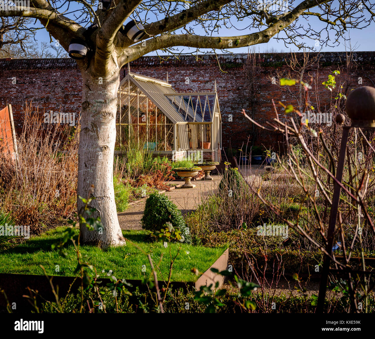 The walled garden at Cowdray Park, Midhurst, West Sussex UK Stock Photo ...