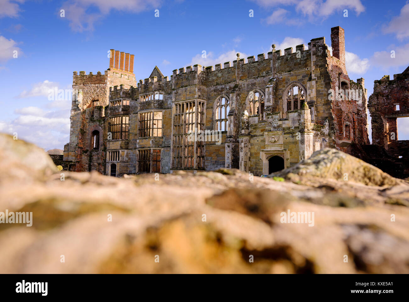Cowdray castle ruins in Cowdray Park in Midhurst, West Sussex Stock ...
