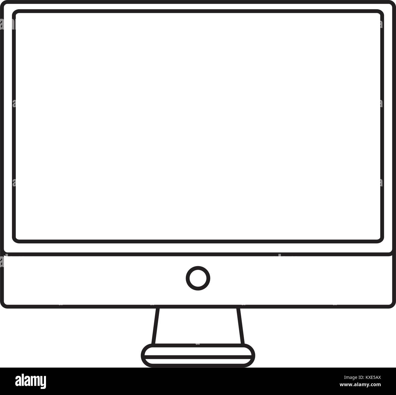 line electronic computer screen technology icon Stock Vector Image ...