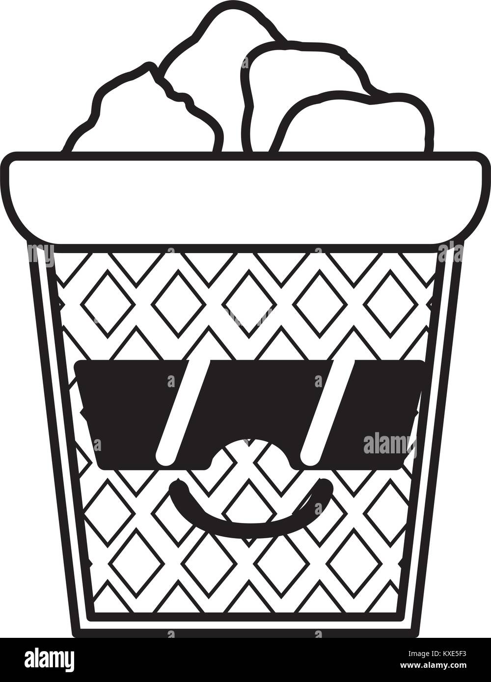 line happy papers can kawaii with sunglasses Stock Vector Image & Art ...